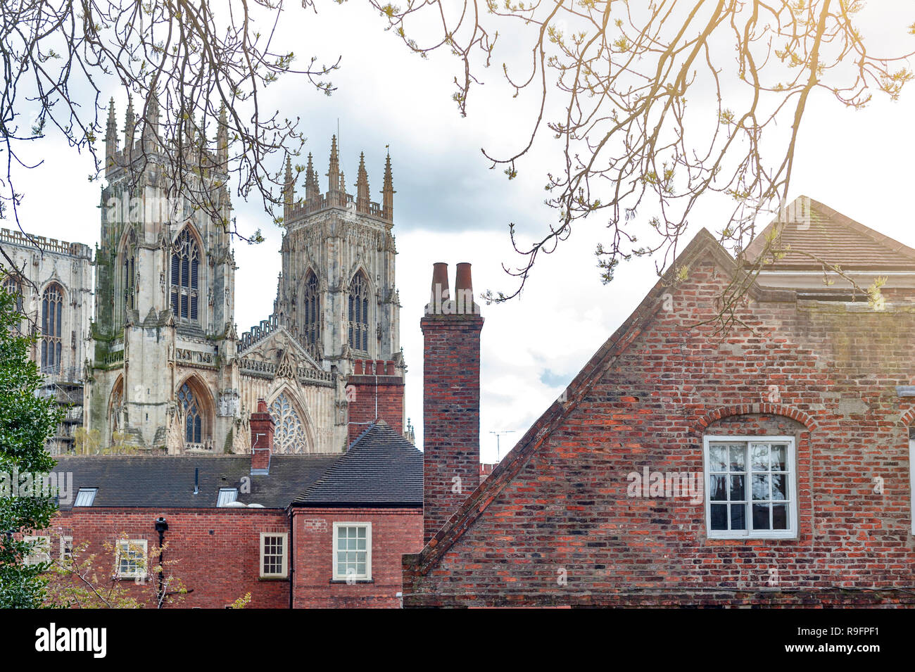 York Minster, historic cathedral built in English gothic style, and ...