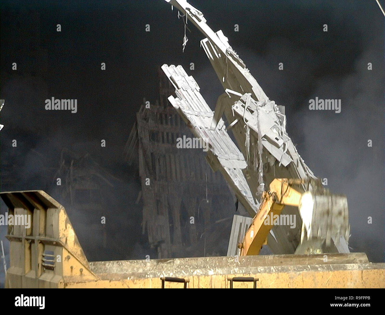 NEW YORK - SEPTEMBER 13: Scene depicting ground zero devastation in the ...