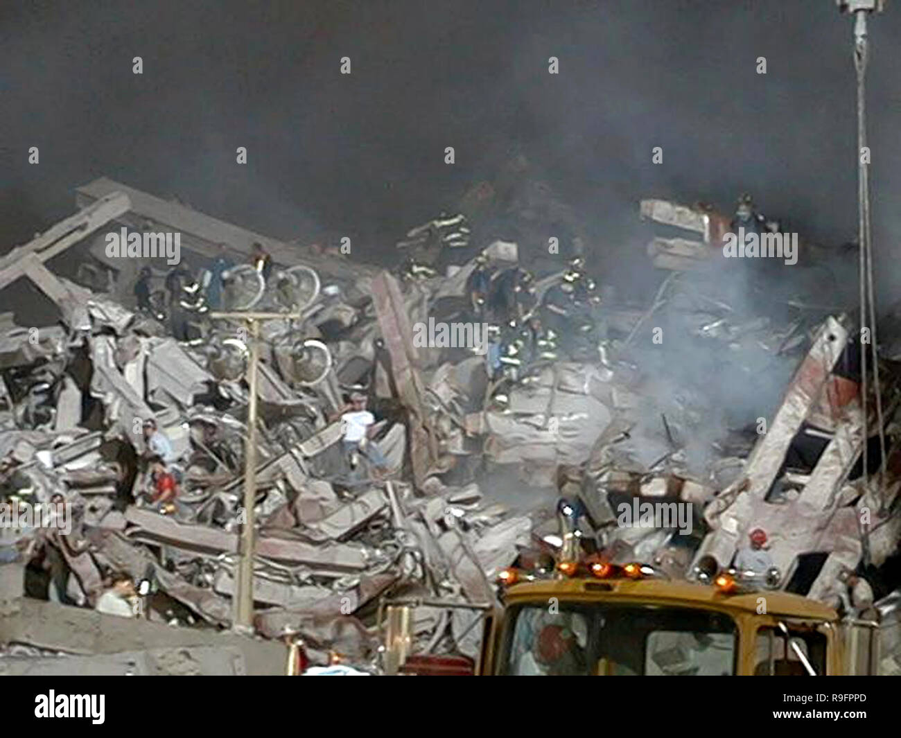 NEW YORK - SEPTEMBER 13: Scene depicting ground zero devastation in the ...