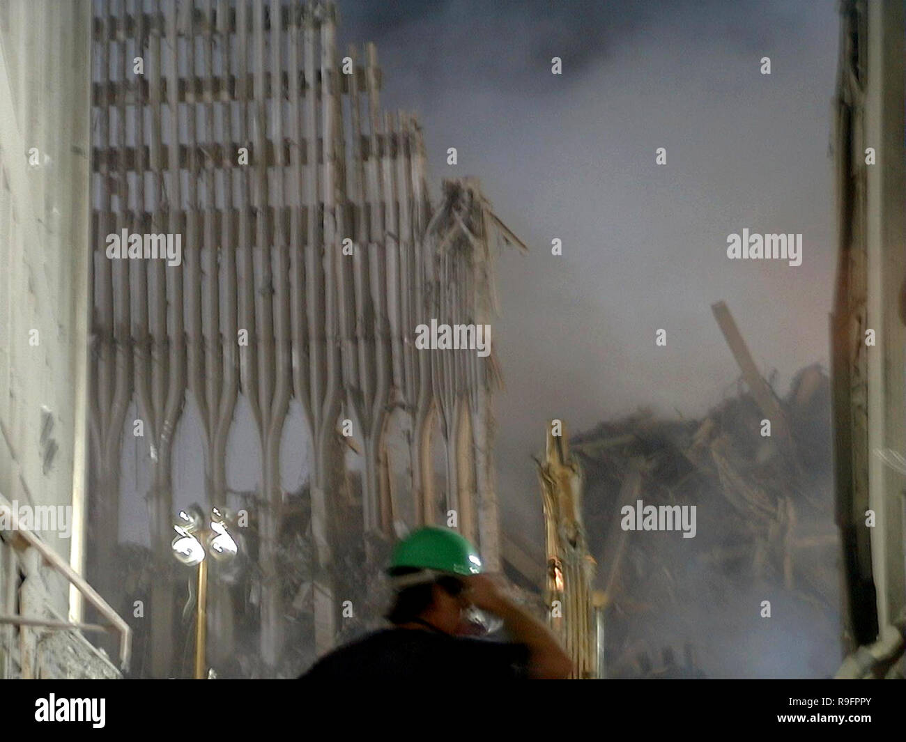 NEW YORK - SEPTEMBER 13: Scene depicting ground zero devastation in the ...