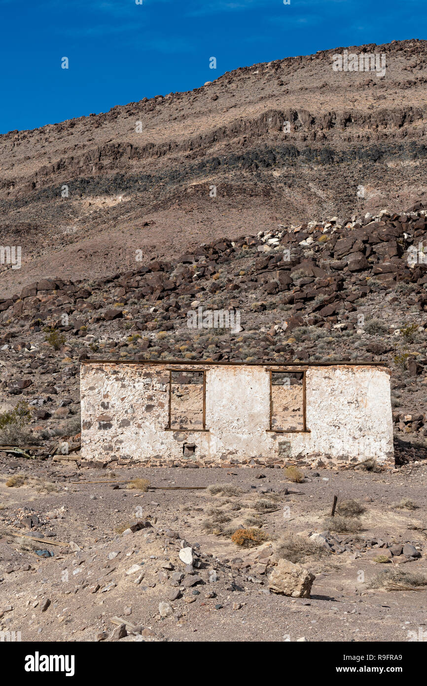 Ruins at an abandoned lead mine near Bonnie Claire, Nevada, USA Stock ...