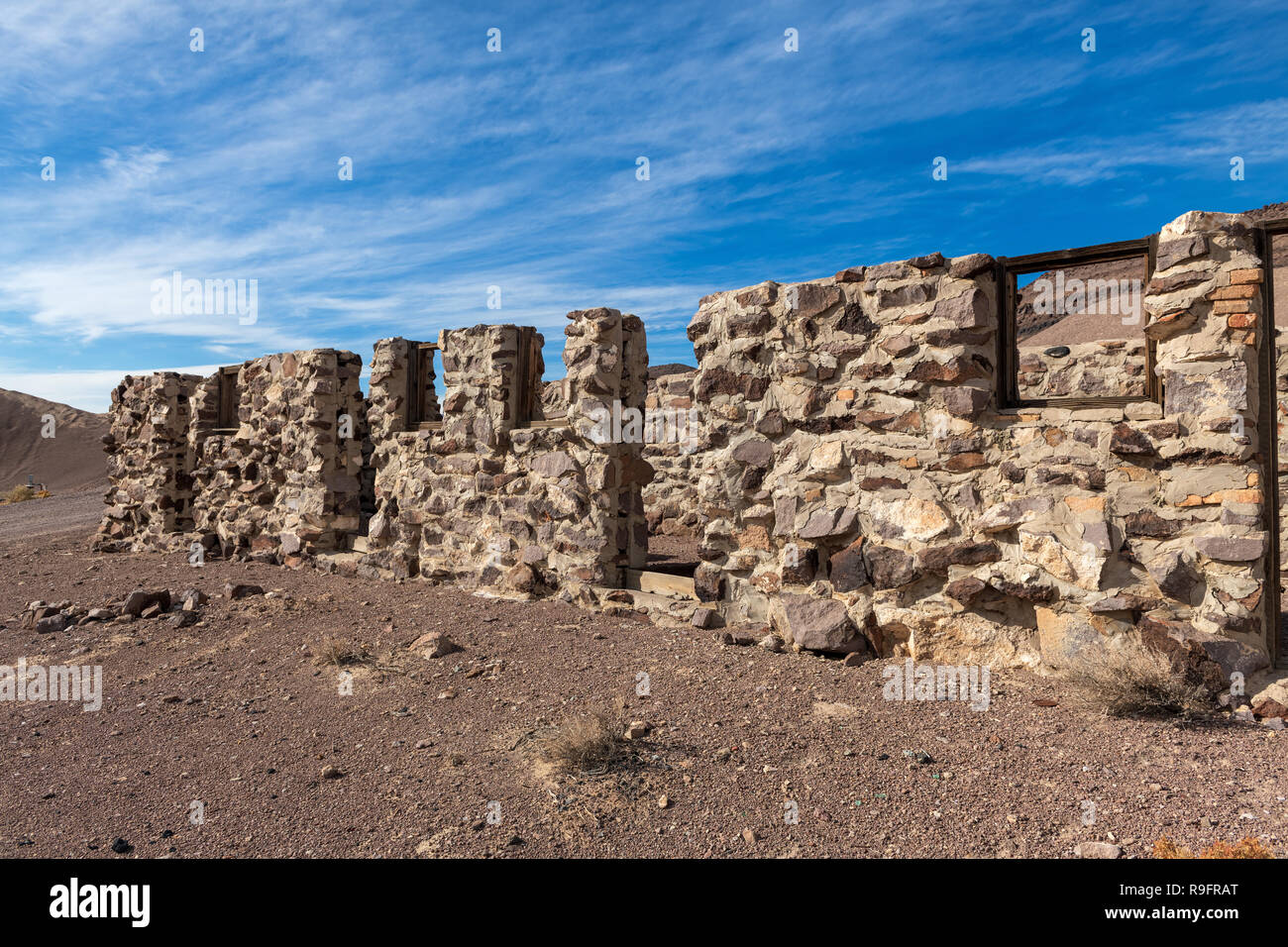 Stone building ruins at an abandoned lead mine near Bonnie Claire ...