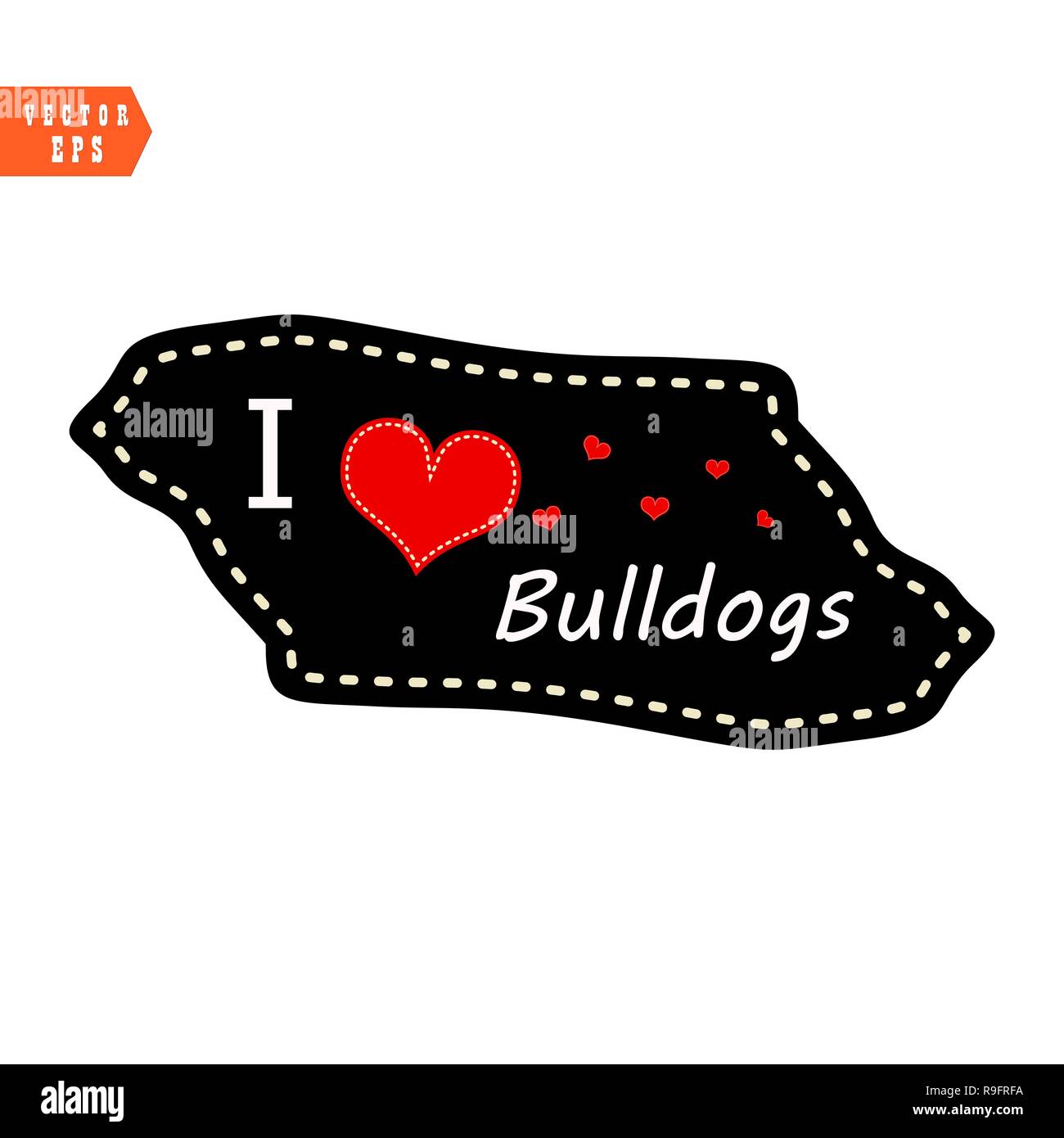 I love bulldogs heart valentine vector wallpaper on black background ...