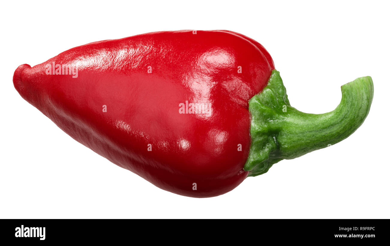 Basque Gorria red chile pepper, whole pod (Capsicum annuum fruit Stock ...
