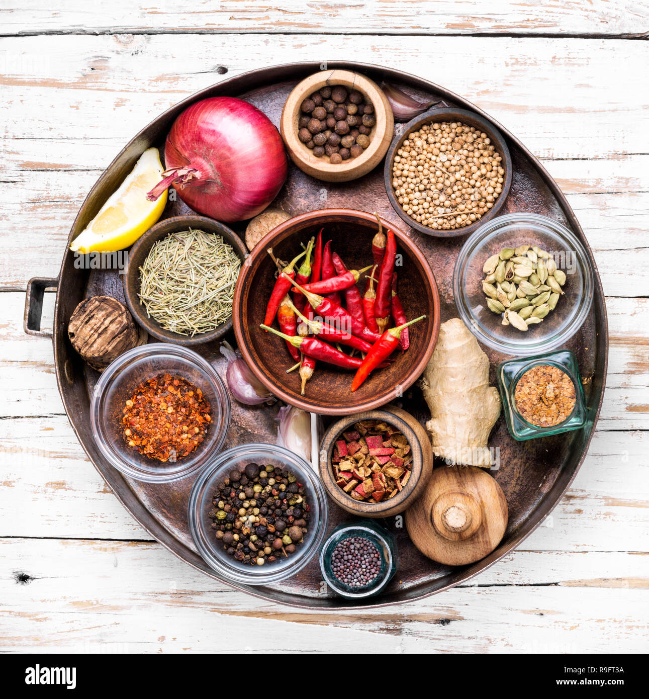 Big set of Indian spices and herbs.Various fragrant spices Stock Photo ...