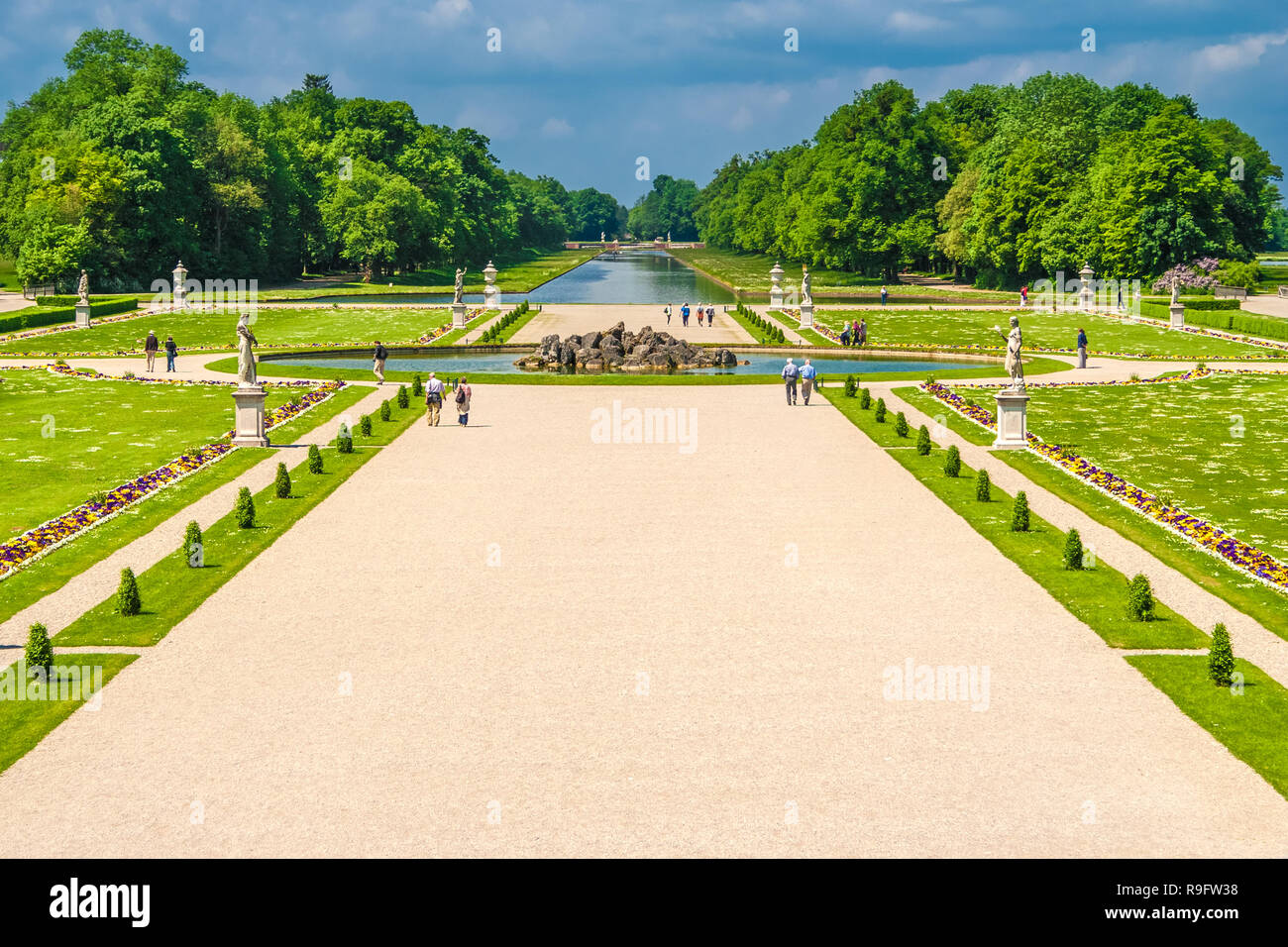 Beautiful aerial view of the Grand Parterre and the central canal in ...