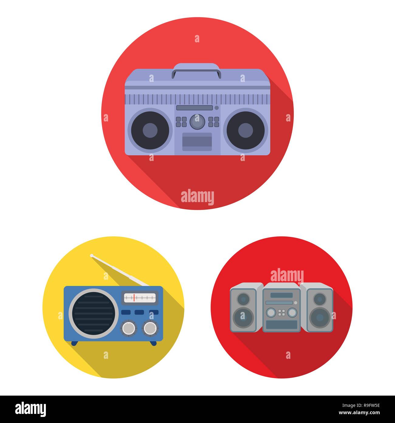 Vector design of boombox and logo. Set of boombox and stock symbol for ...