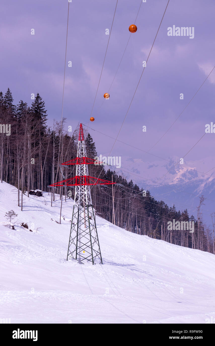 big red electric tower Stock Photo - Alamy