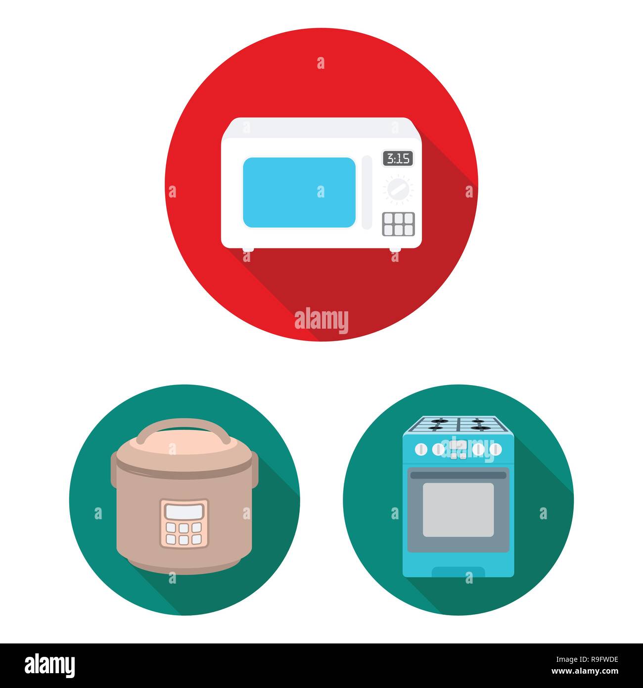 Vector design of food and inside symbol. Set of food and cooker stock ...