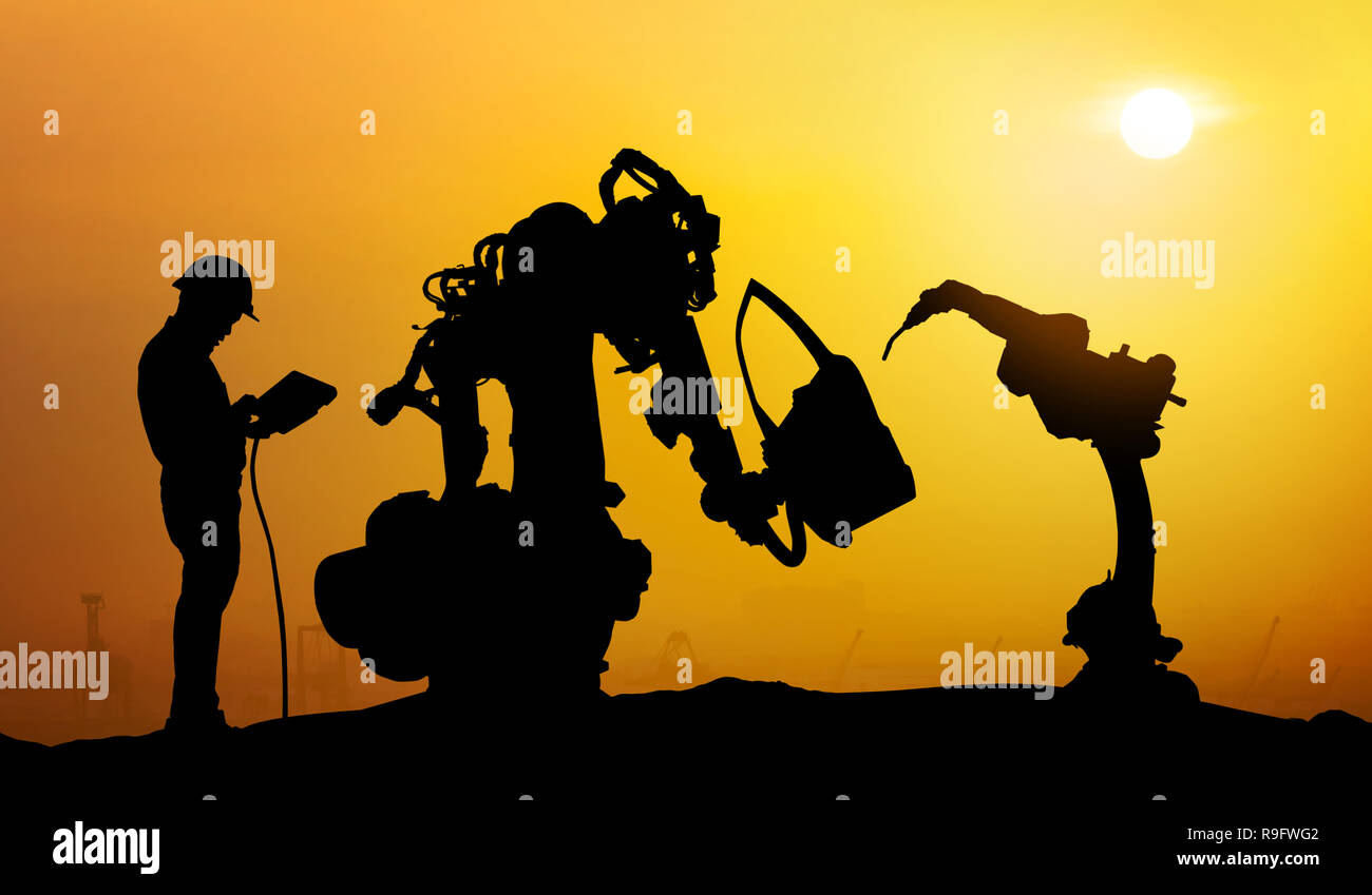 Robot assistant technology , industry 4.0 , artificial intelligence ...