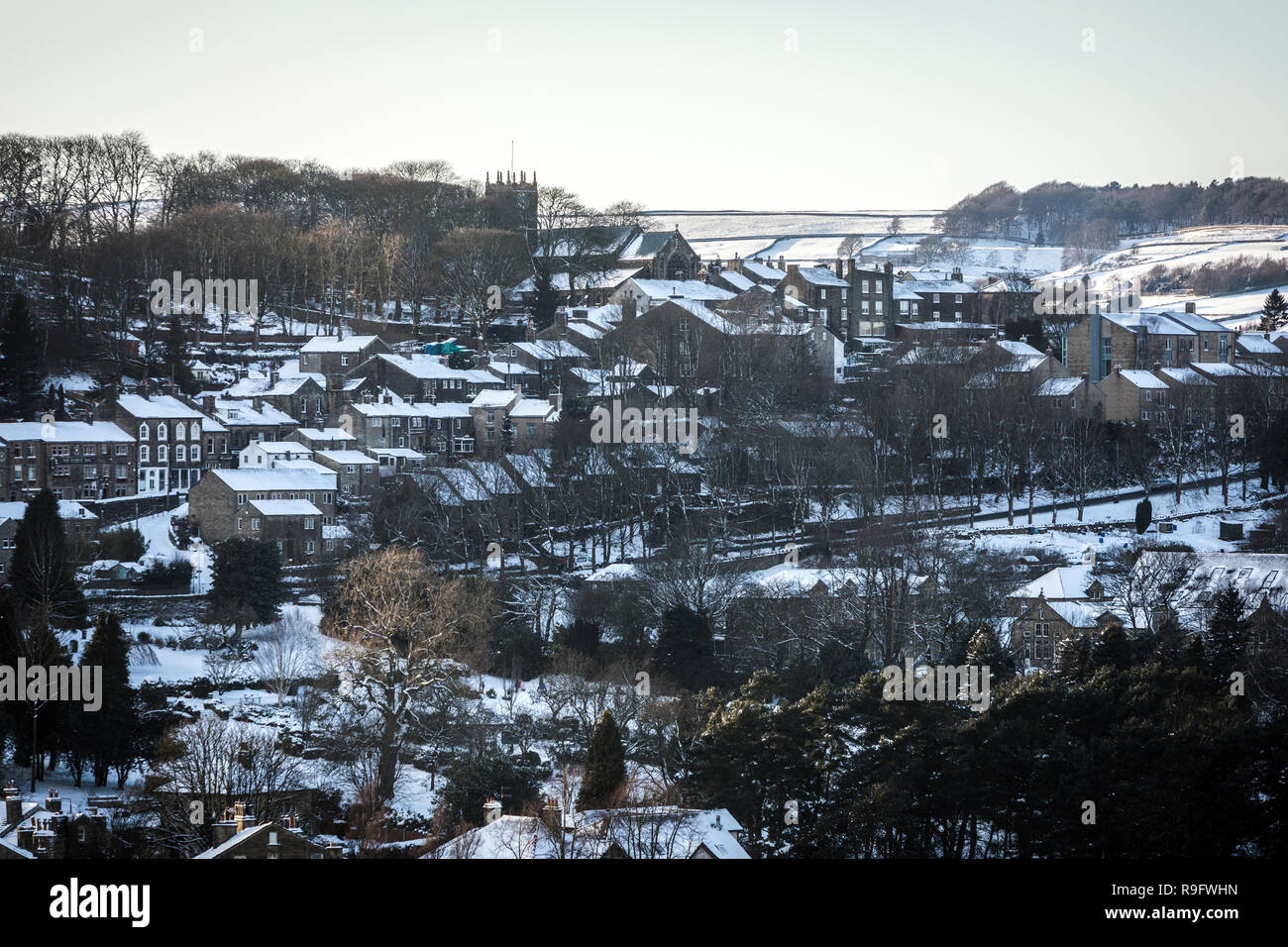 The Bronte village of Haworth in winter Stock Photo - Alamy