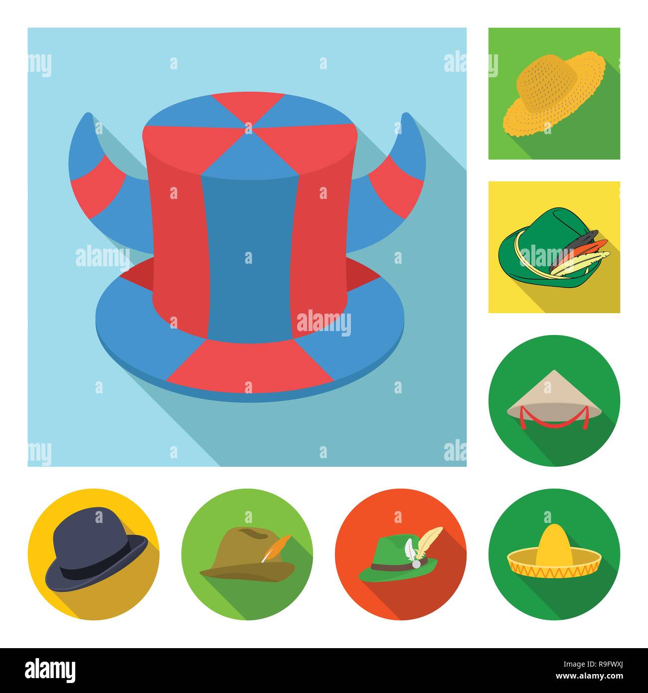Vector illustration of hat and cap logo. Collection of hat and model ...