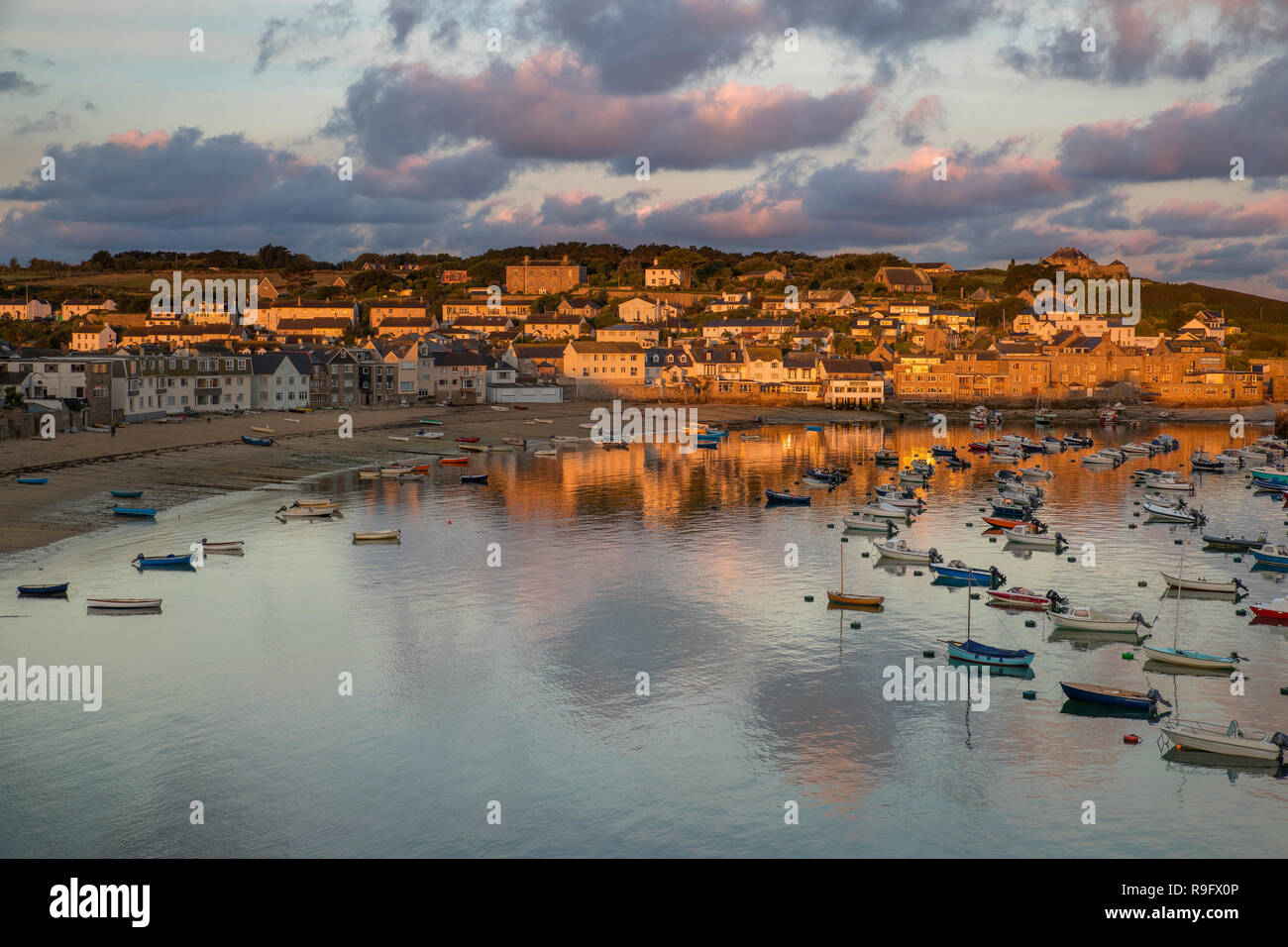 Hugh Town Harbour; Sunrise; St Mary's; Isles of Scilly; UK Stock Photo ...