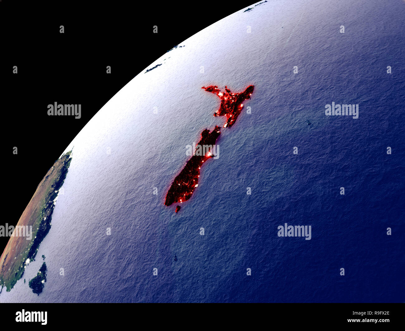 New Zealand Map Satellite High Resolution Stock Photography and Images ...