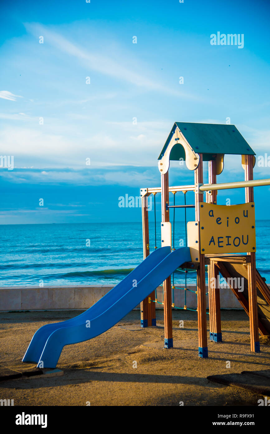 Spanish Beach Resort in Barcelona, Spain. Sitges area is known as a ...
