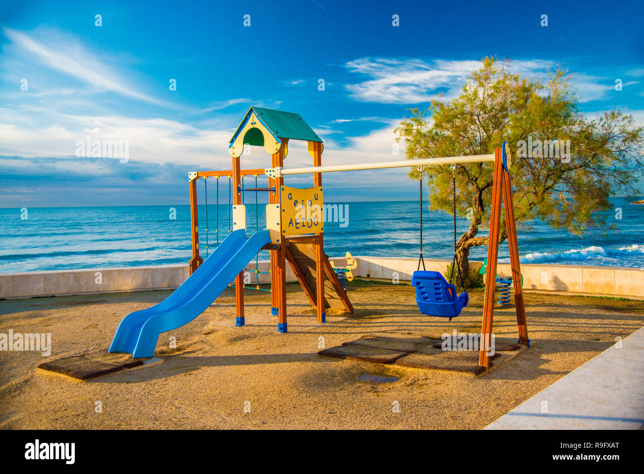 Spanish Beach Resort in Barcelona, Spain. Sitges area is known as a ...