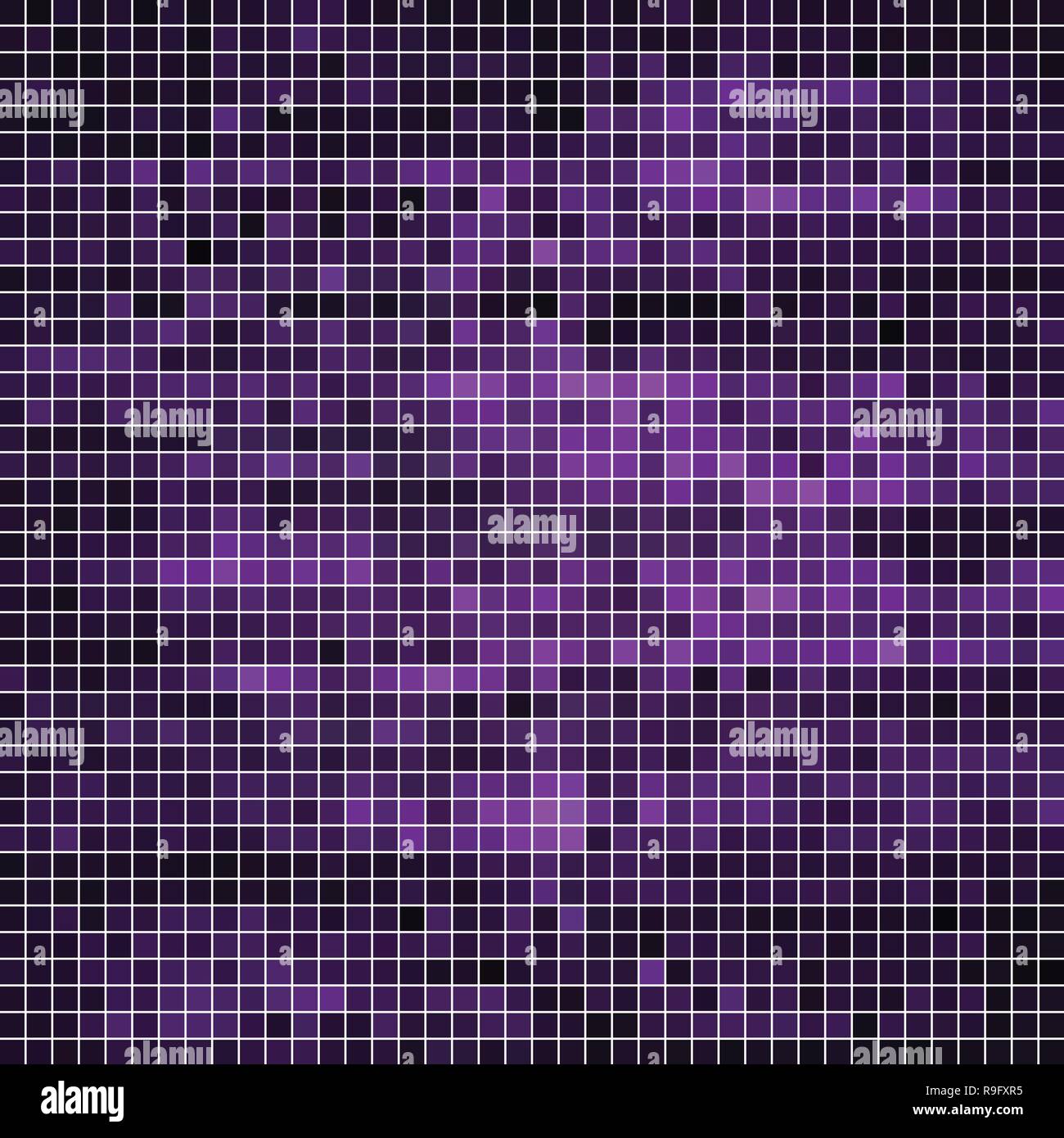 abstract vector square pixel mosaic background - purple and violet ...