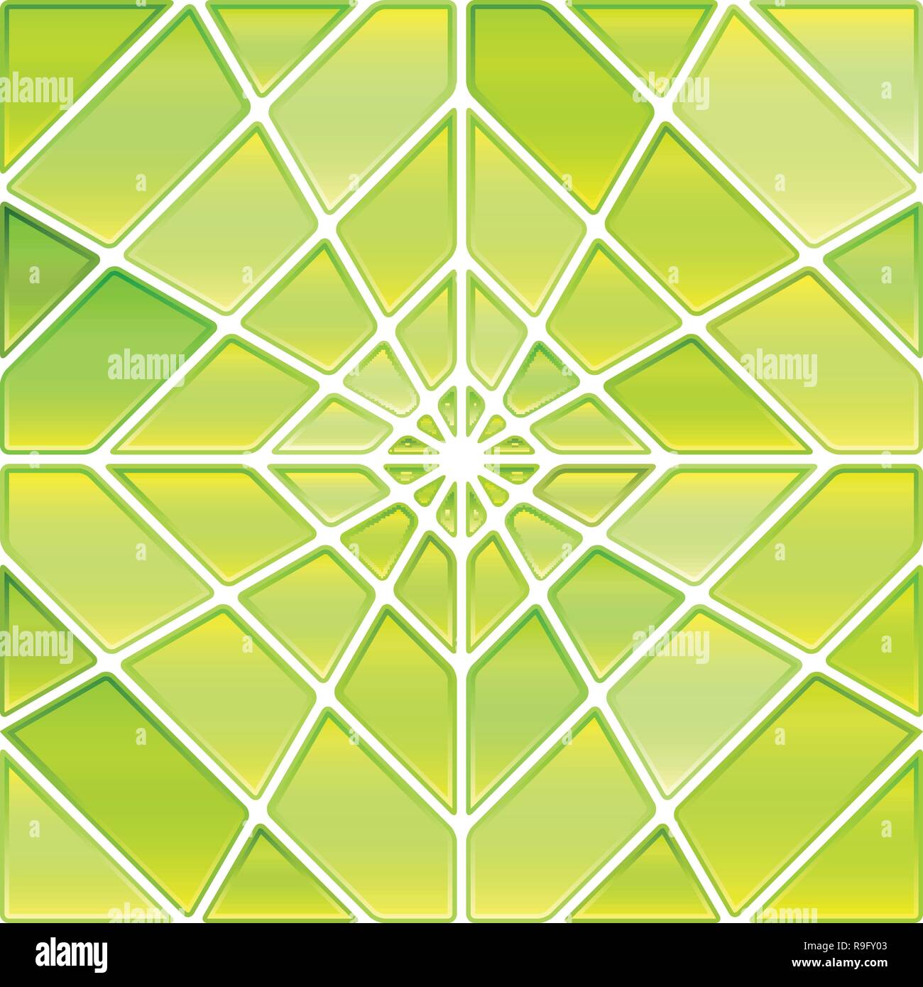 abstract vector stained-glass mosaic background - green and yellow rhombus Stock Vector Image ...