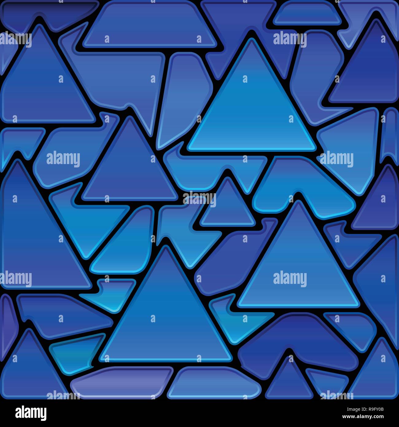 abstract vector stained-glass mosaic background - blue triangles Stock ...