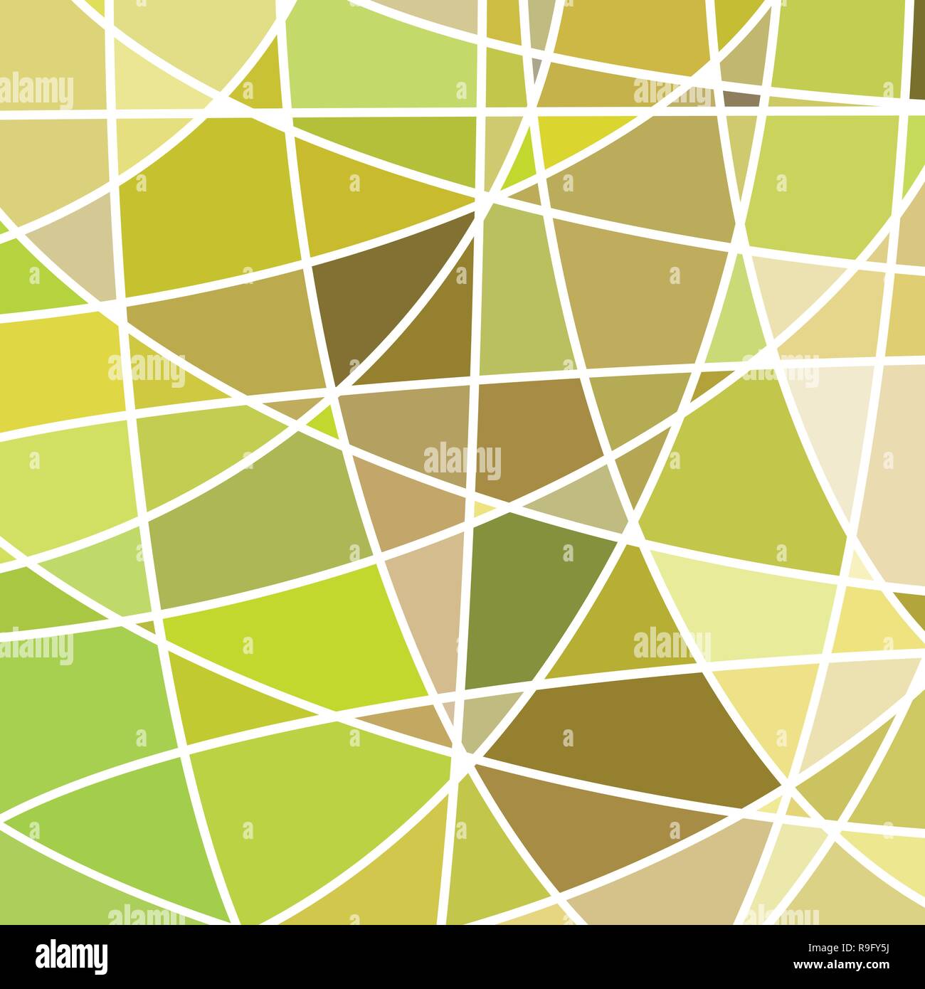 abstract vector stained-glass mosaic background - green and brown Stock ...