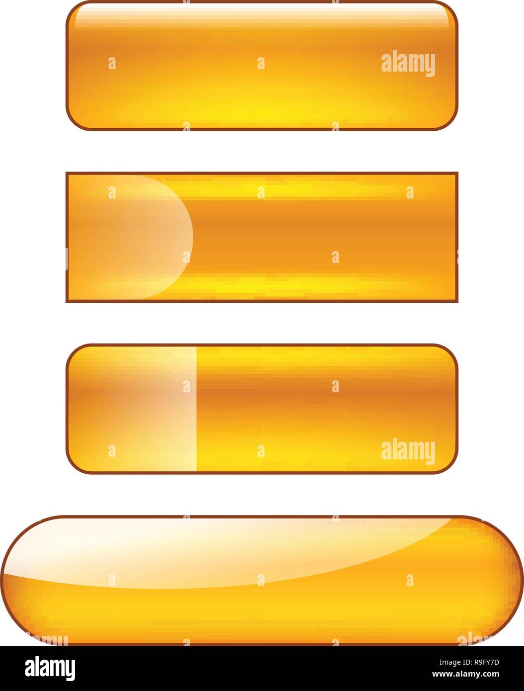 vector bright glossy web buttons set - orange Stock Vector Image & Art ...