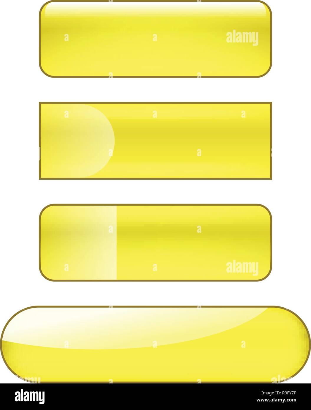 vector bright glossy web buttons set - yellow Stock Vector Image & Art ...