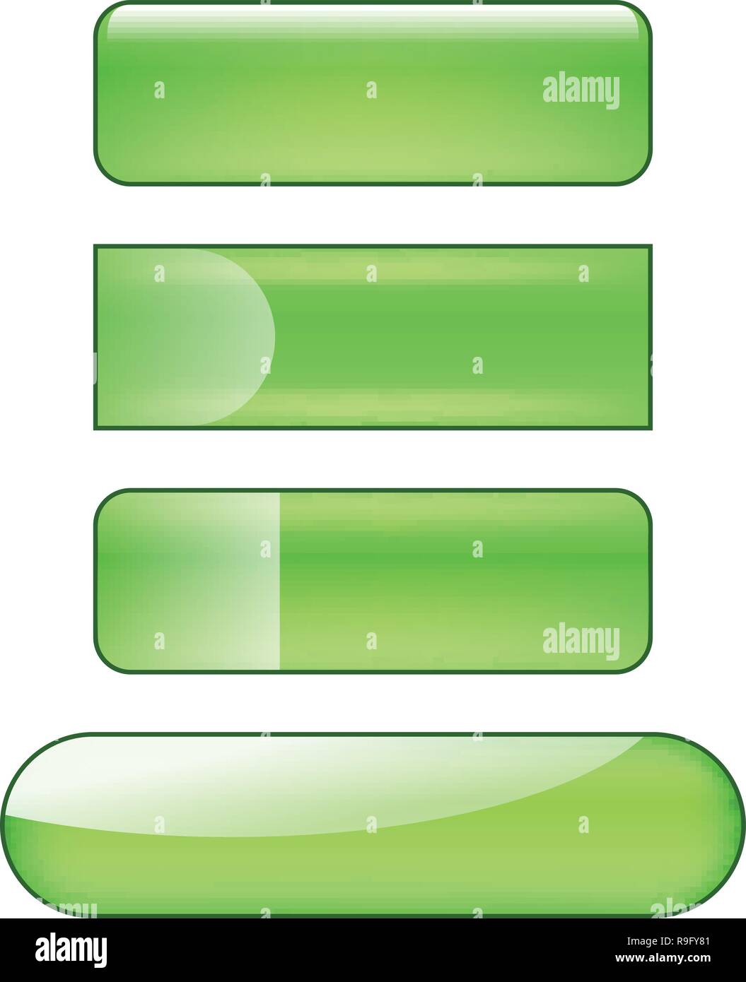 vector bright glossy web buttons set - green Stock Vector Image & Art - Alamy