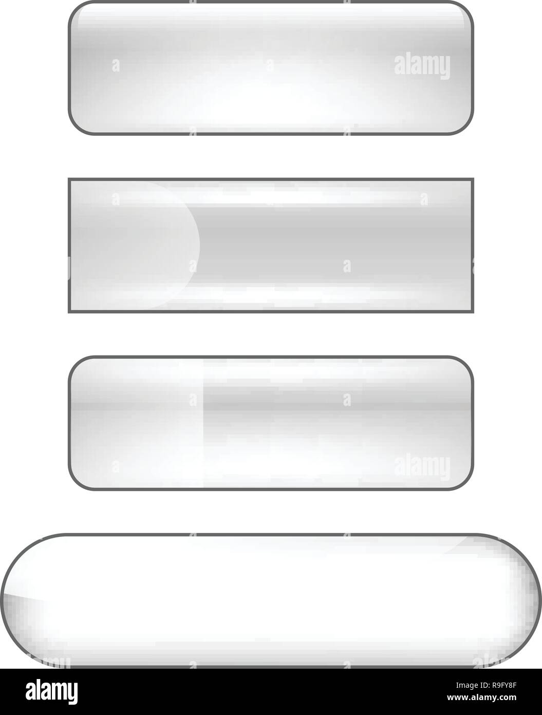 vector bright glossy web buttons set - silver Stock Vector Image & Art ...