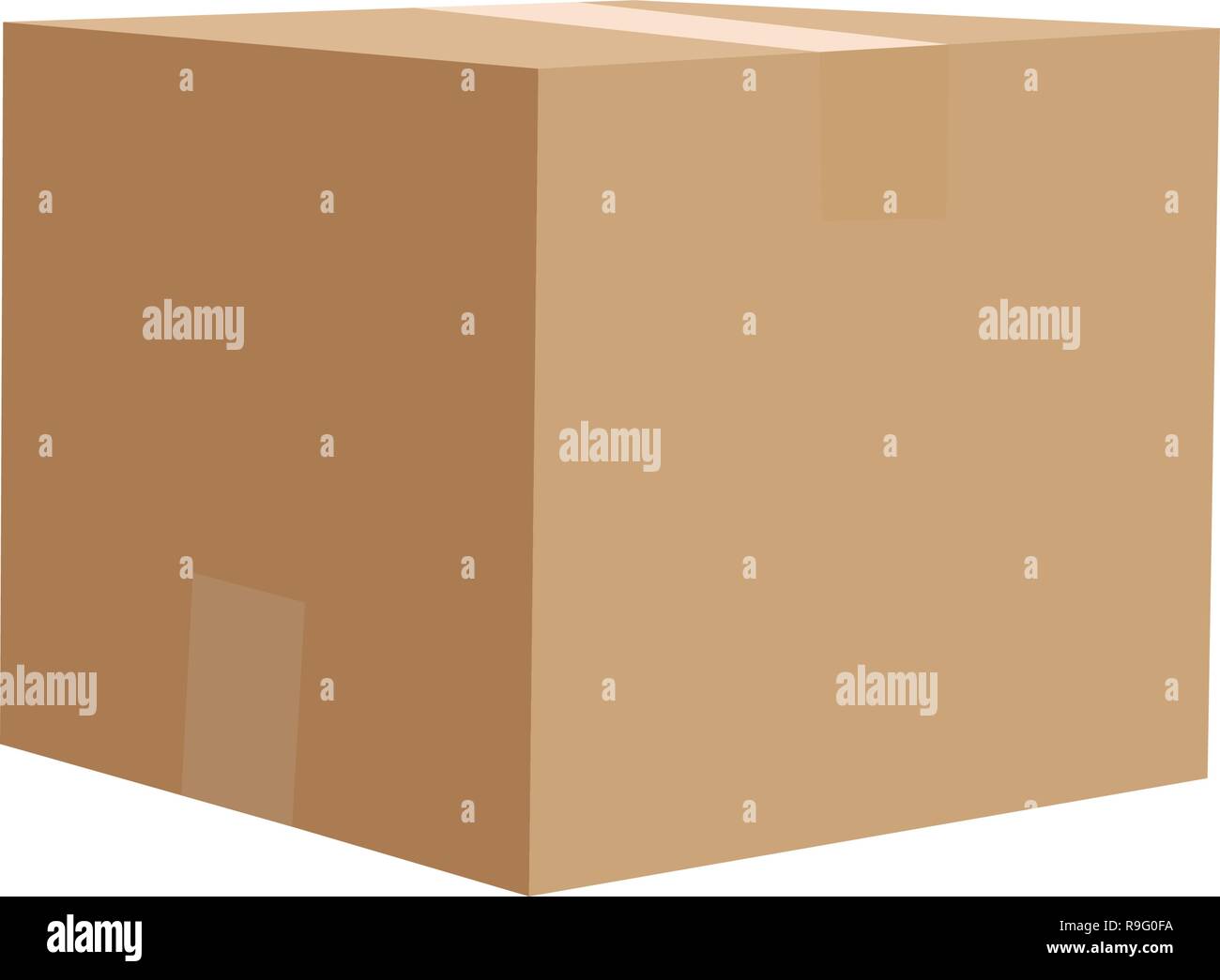 Closed cardboard box vector illustration isolated on white background ...