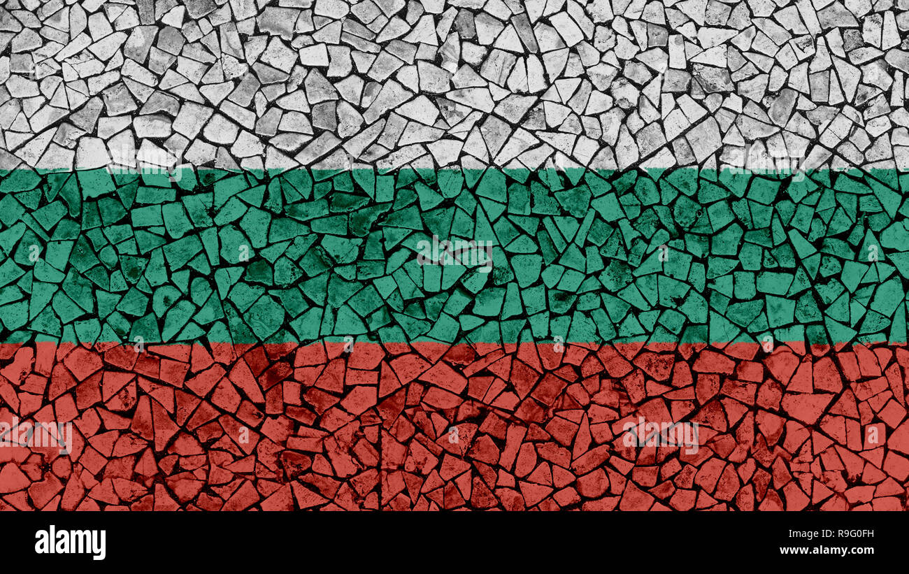 Mosaic Tiles Painting of Bulgaria Flag, Background Texture Stock Photo ...