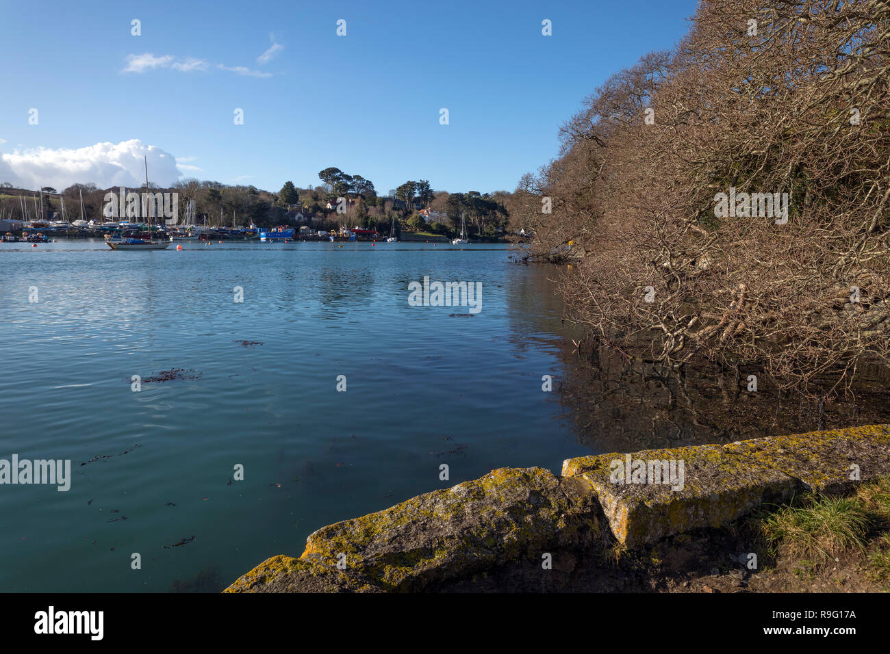 Mylor Harbour; from Greatwood Quay; Cornwall; UK Stock Photo - Alamy
