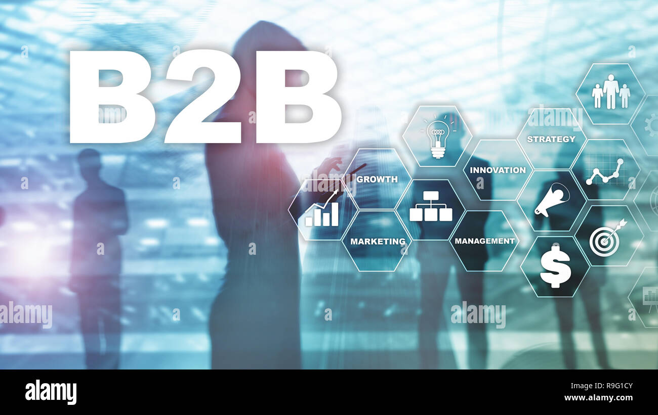 Business to business B2B - Technology future. Business model. Financial ...