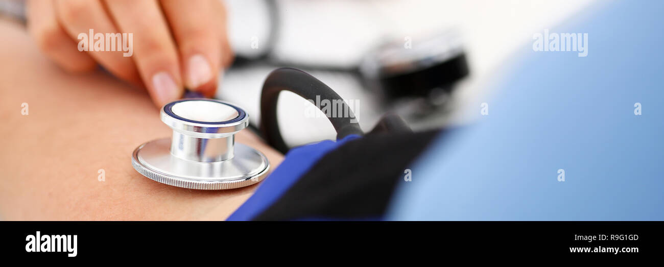 Female doctor arms make medic procedure closeup Stock Photo - Alamy