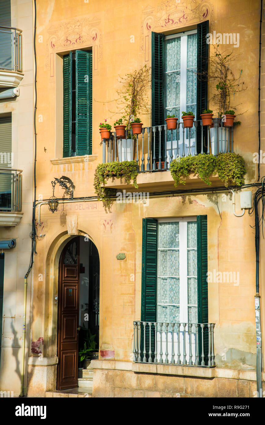 Spanish Beach Resort in Barcelona, Spain. Sitges area is known as a ...