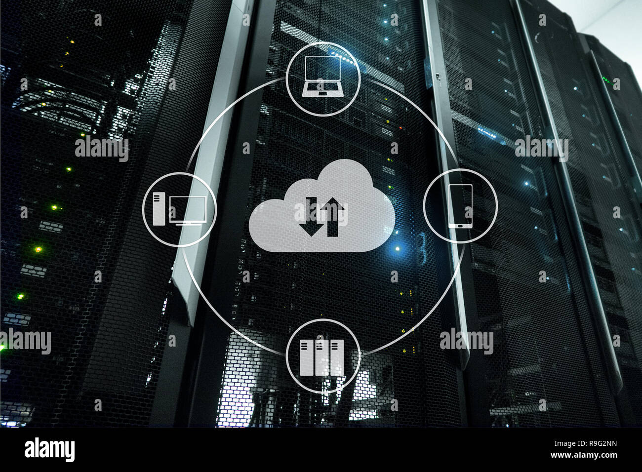 CLoud server and computing, data storage and processing. Internet and ...