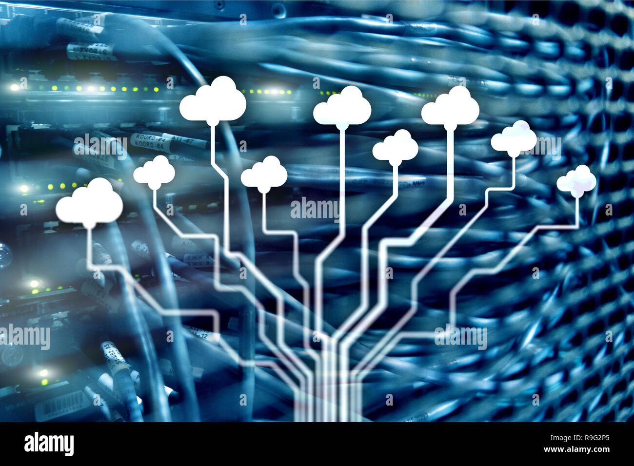 Cloud technology, networking, data storage. Internet concept Stock ...
