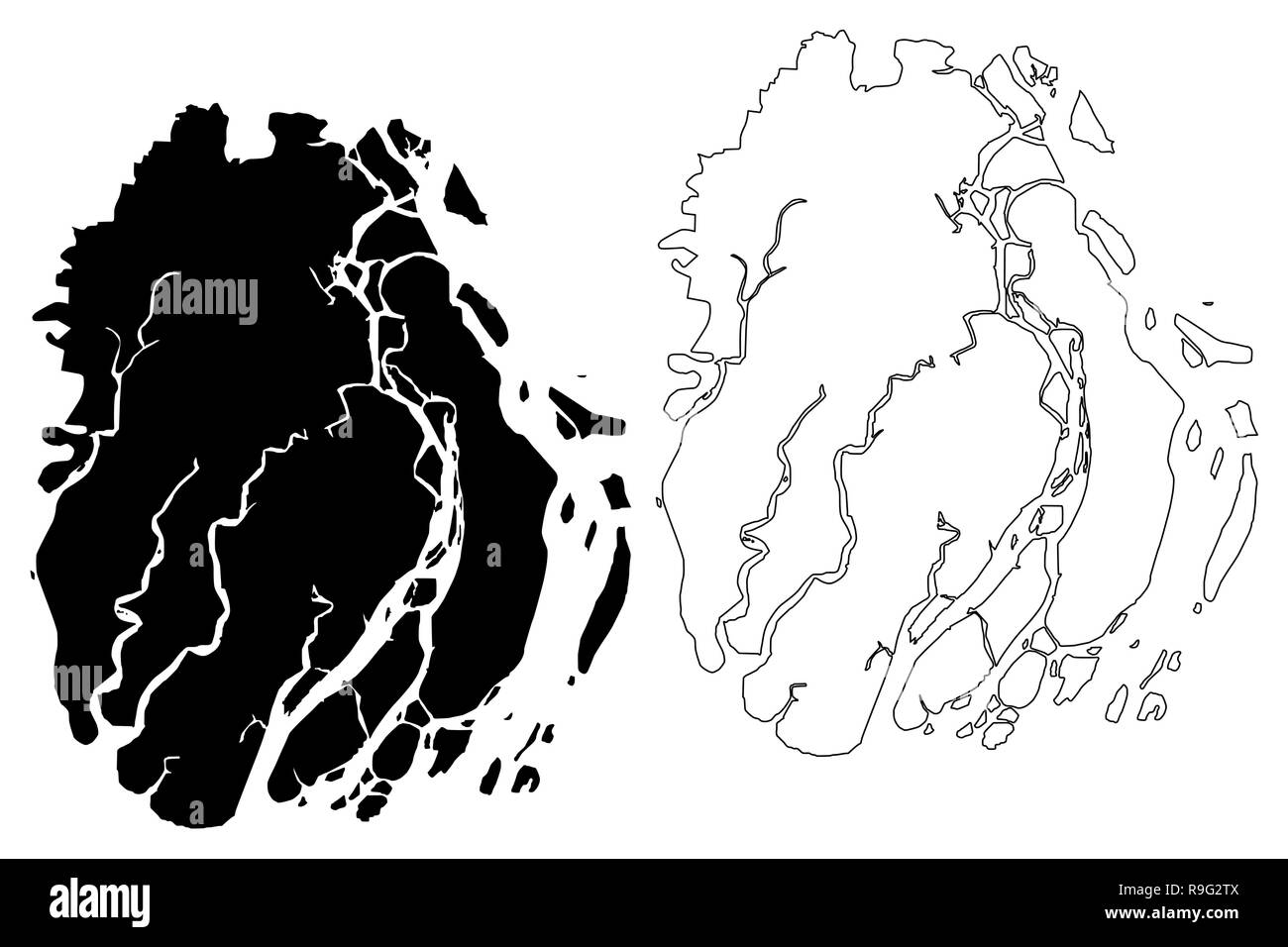 Barisal Division (Administrative Divisions of Bangladesh) map vector ...