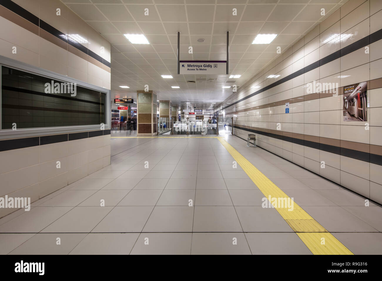 Istanbul, Turkey - December 21, 2018; Interior of Istanbul Metro, M5 ...