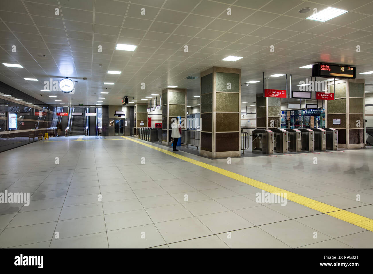 Istanbul, Turkey - December 21, 2018; Interior of Istanbul Metro, M5 ...