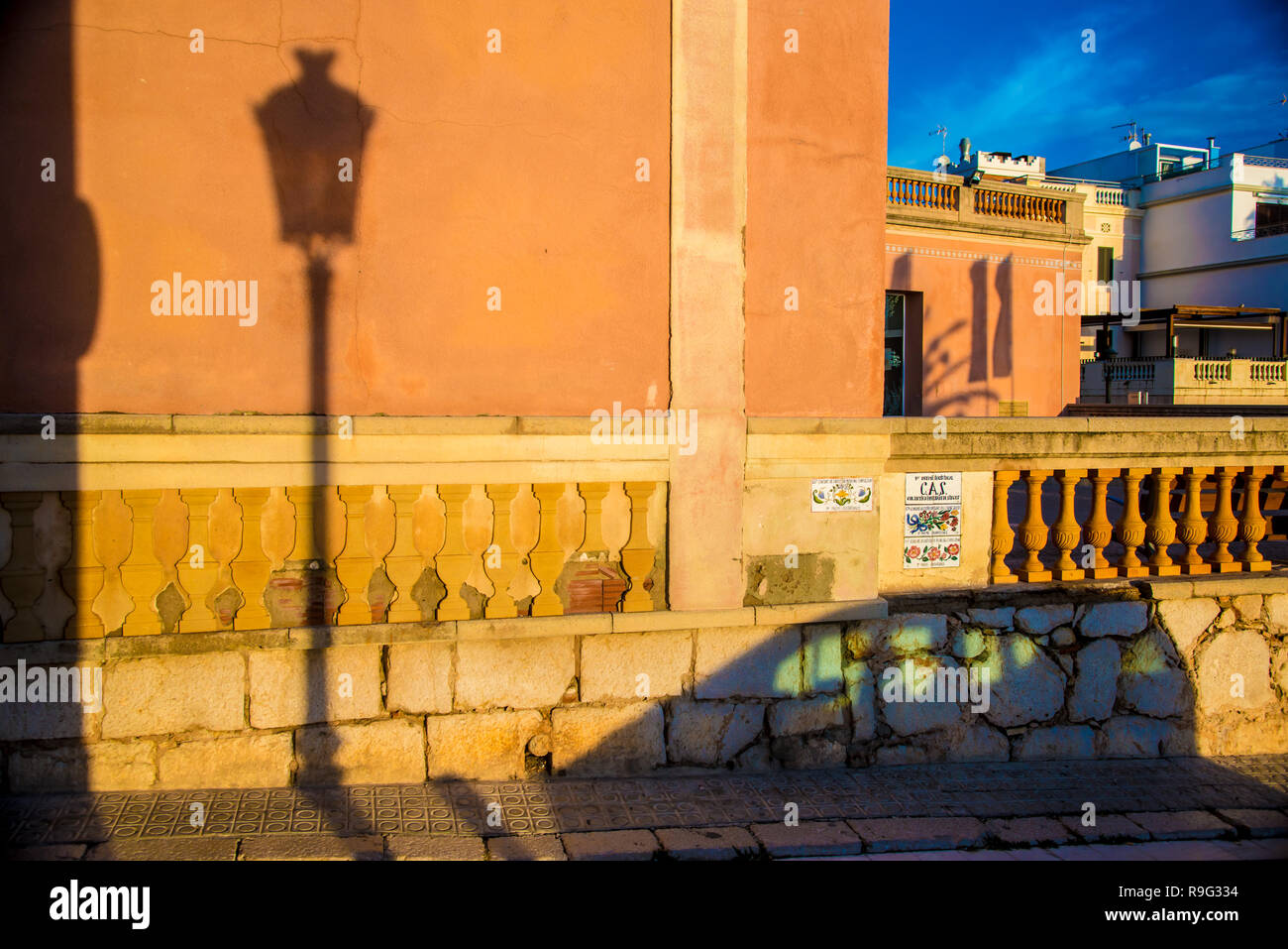 Spanish Beach Resort in Barcelona, Spain. Sitges area is known as a ...