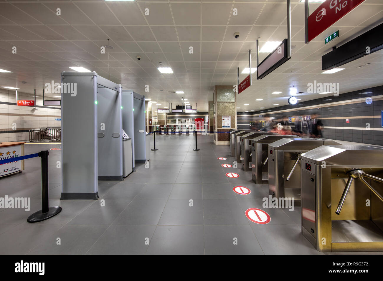 Istanbul, Turkey - December 21, 2018; Interior of Istanbul Metro, M5 ...