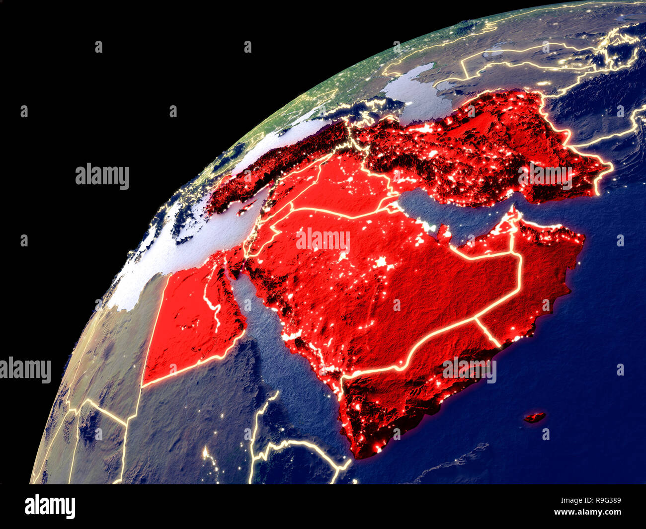Satellite view middle east hi-res stock photography and images - Alamy