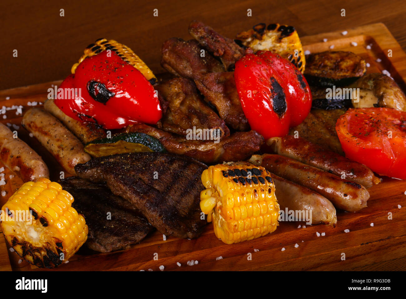 Grilled meat mix plate Stock Photo - Alamy