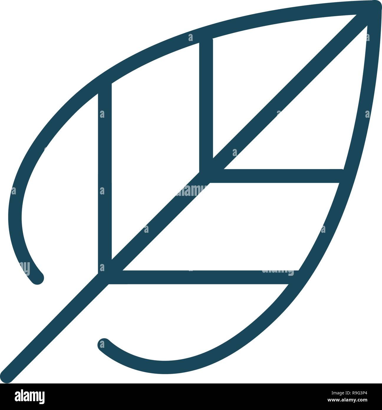 leaf linear outline icon or logo, vector illustration isolated on white ...