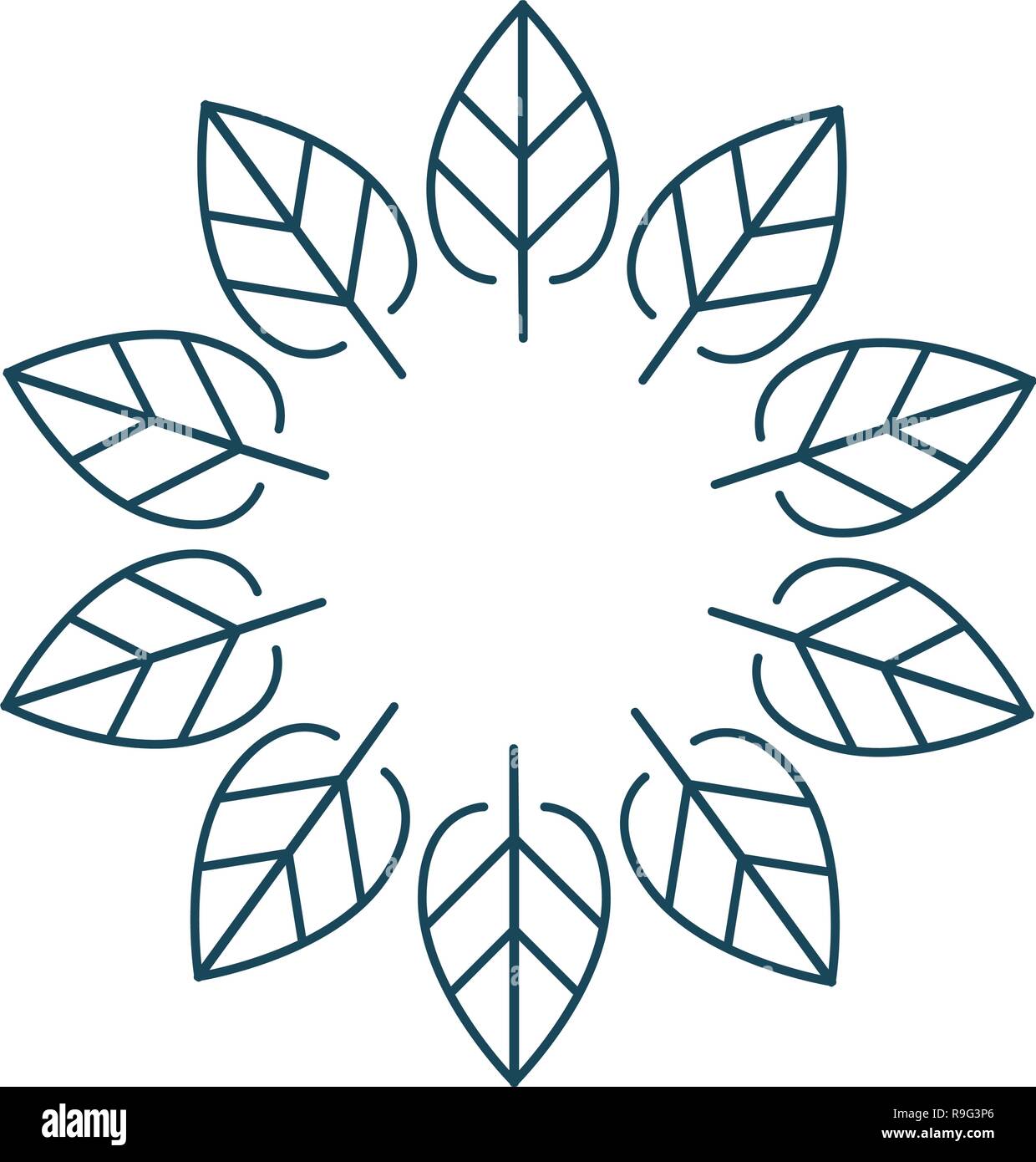 Linear organic and natural emblem and logo design template, ecology ...