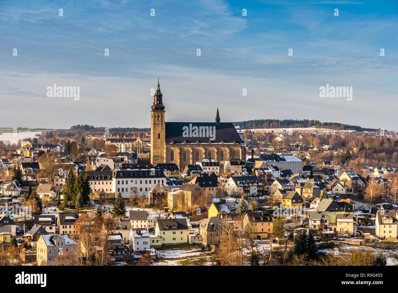Schneeberg erzgebirge st wolfgangs church hi-res stock photography and ...