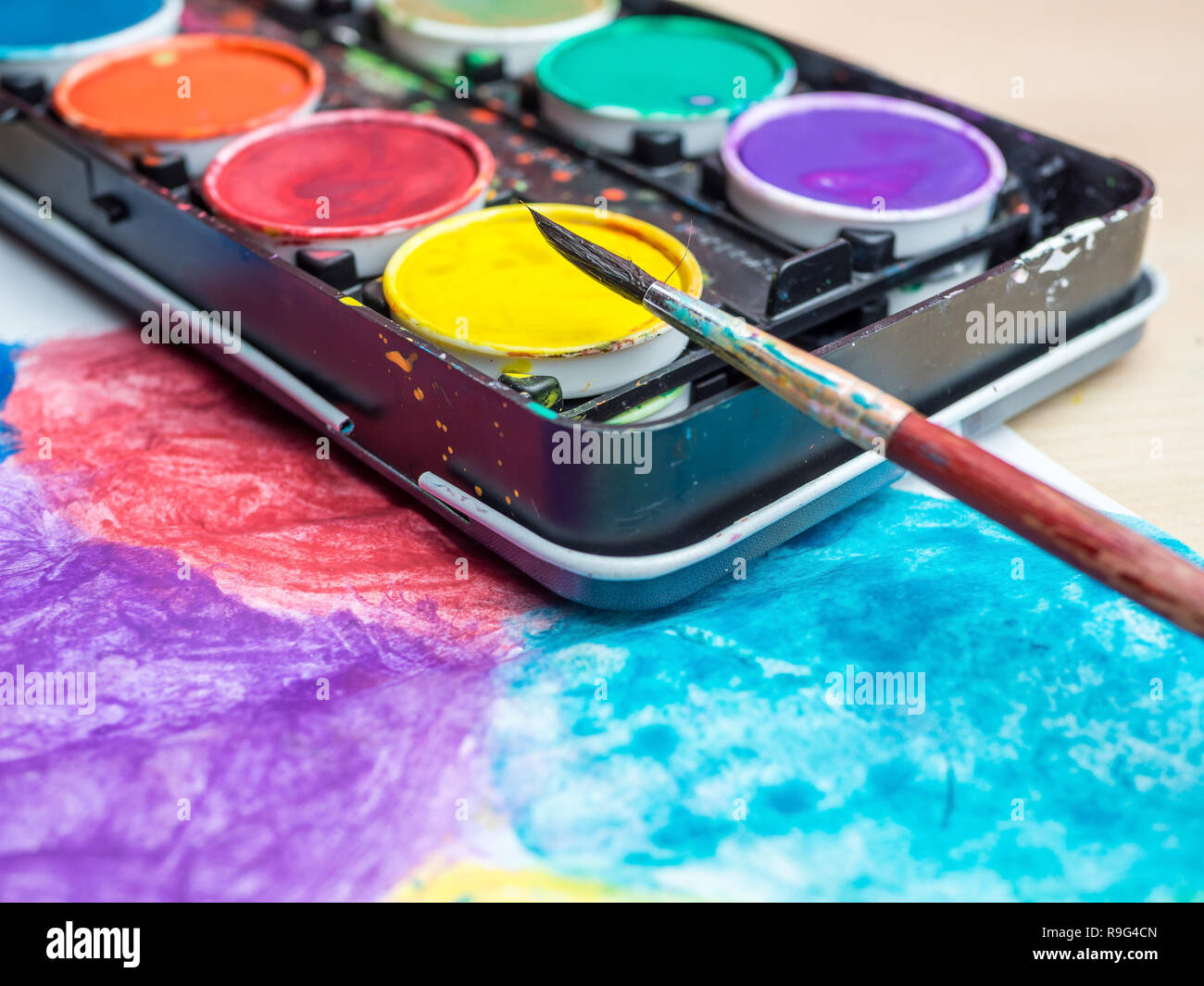 colored painting class Stock Photo - Alamy