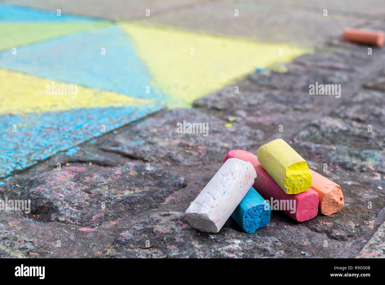 Crayons on the floor Stock Photo - Alamy