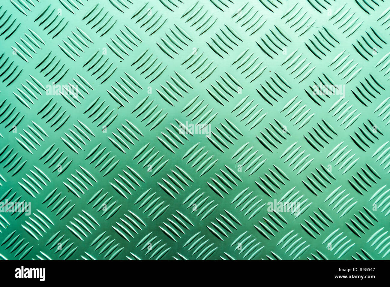 Chequer plate Green Texture Stock Photo - Alamy