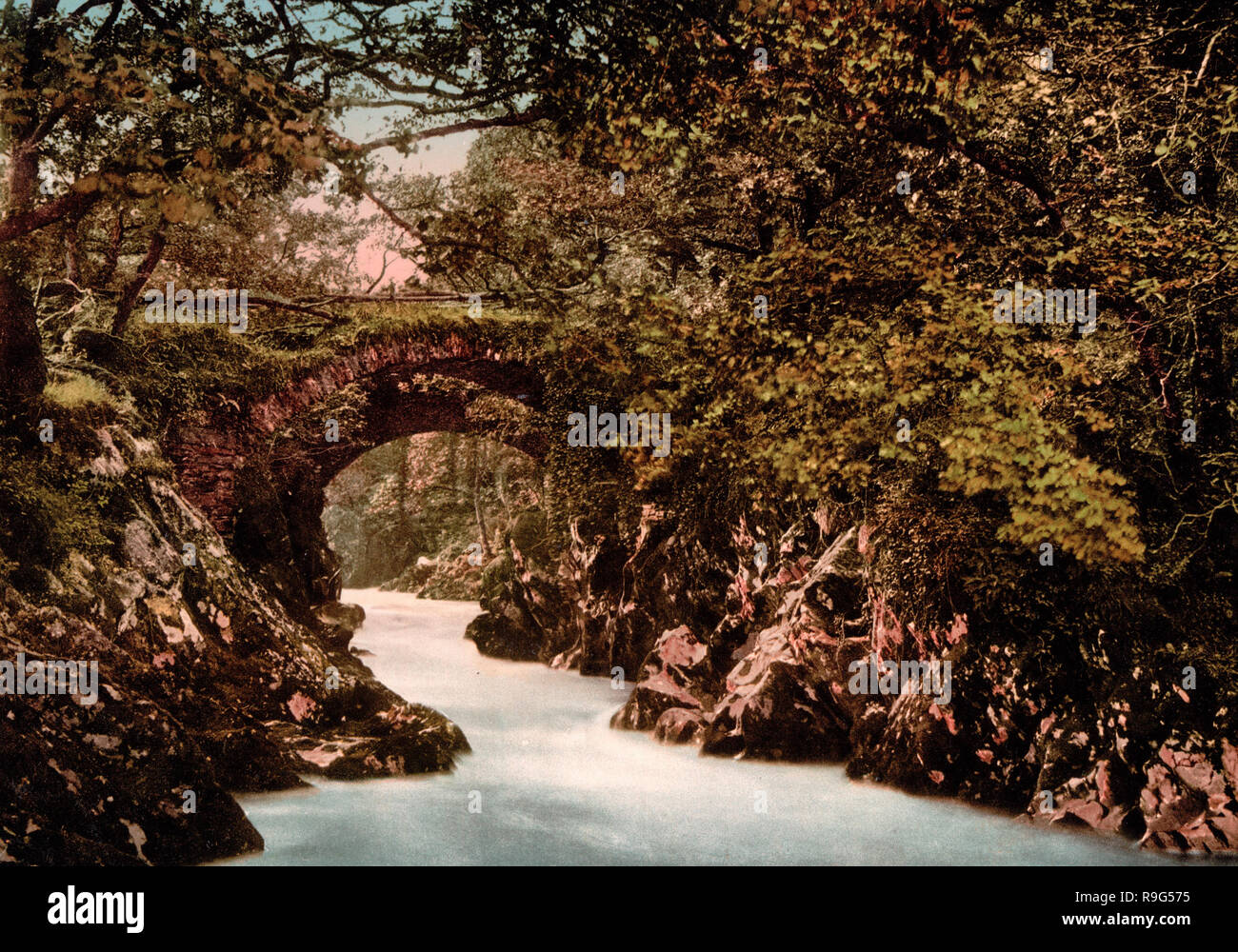 Roman bridge, Bettws-y-Coed (i.e. Betws), Wales Stock Photo - Alamy